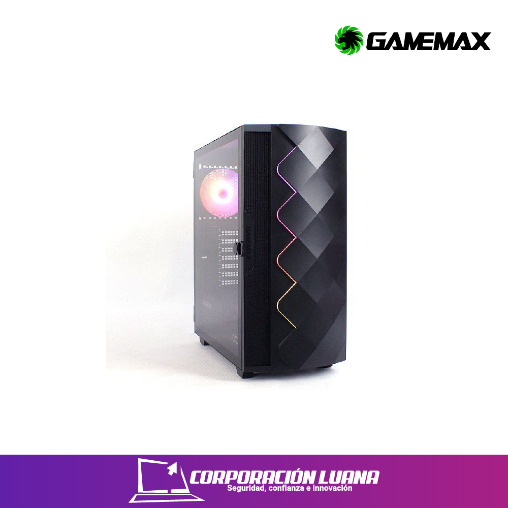CASE GAMEMAX DIAMOND ( COC BK ) S/FUENTE | PANEL TEMPLADO | 1 FAN ARGB ...